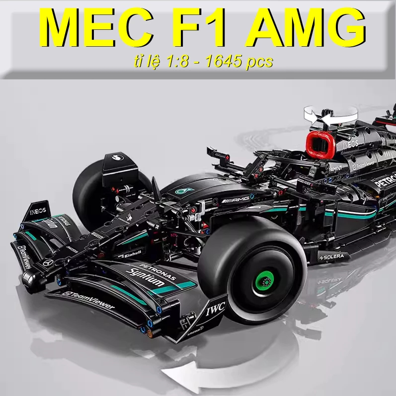[Dài 65cm] Mô hình lắp ráp siêu xe đua Mec F1 Black tỉ lệ 1:8 với 1642 ...