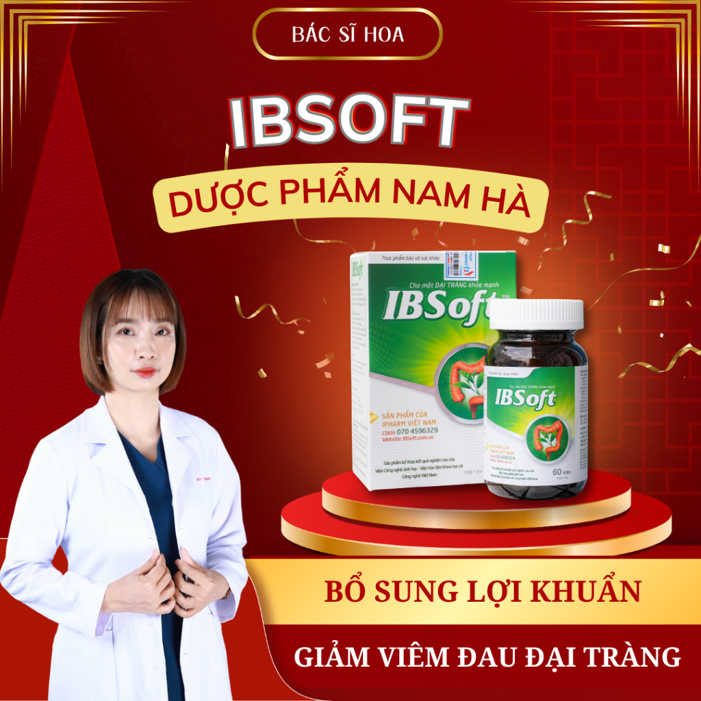 Viên uống đại tràng IBSoft 60 viên hỗ trợ bổ sung lợi khuẩn và chất xơ ...