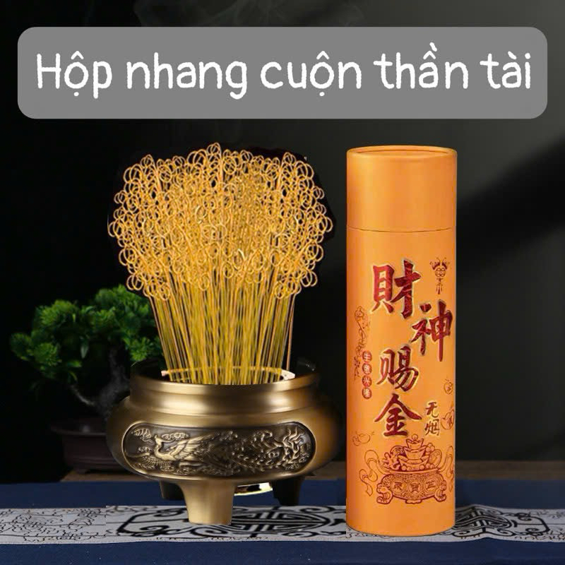 Nhang Thần Tài Cao Cấp Nhang Vàng Tài Lộc Hương Sạch Không Khói Chiêu ...