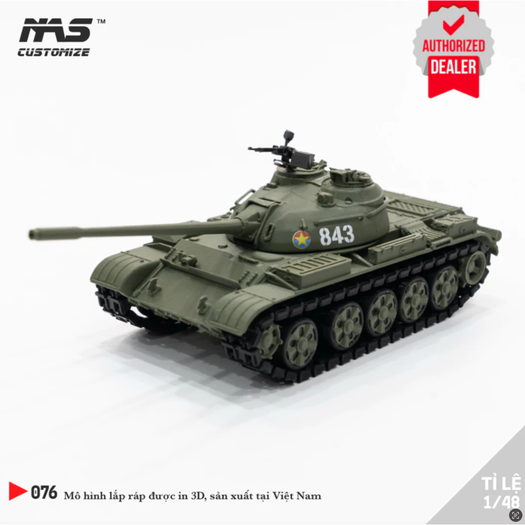 [NAS] Mô hình lắp ráp xe tăng Việt Nam T-54B 843 1/48, T54B Phiên bản ...