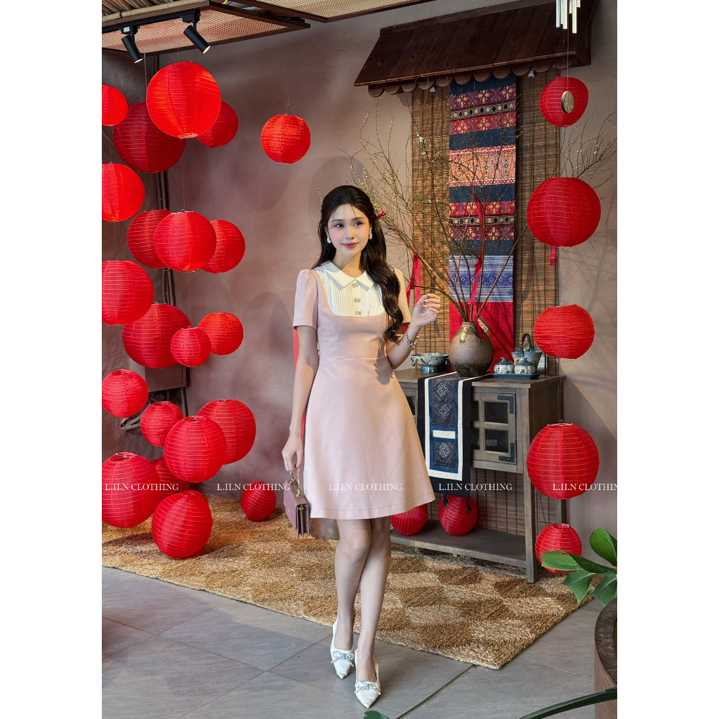 Đầm Xước A Hồng - LIIN CLOTHING - VAT453MIX-S25 | Shopee Việt Nam