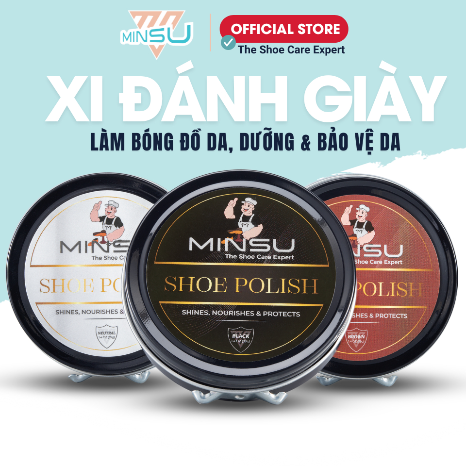 Xi Đánh Giày Shoe Polish MINSU M7939 Dạng Sáp Giúp Đánh Bóng, Dưỡng và Bảo Vệ Cho Giày, Đồ Da ...