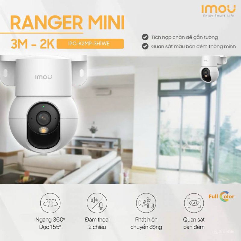 Camera IMOU Ranger Mini 3MP 5MP gắn tường chính hãng bảo hành 2 năm ...