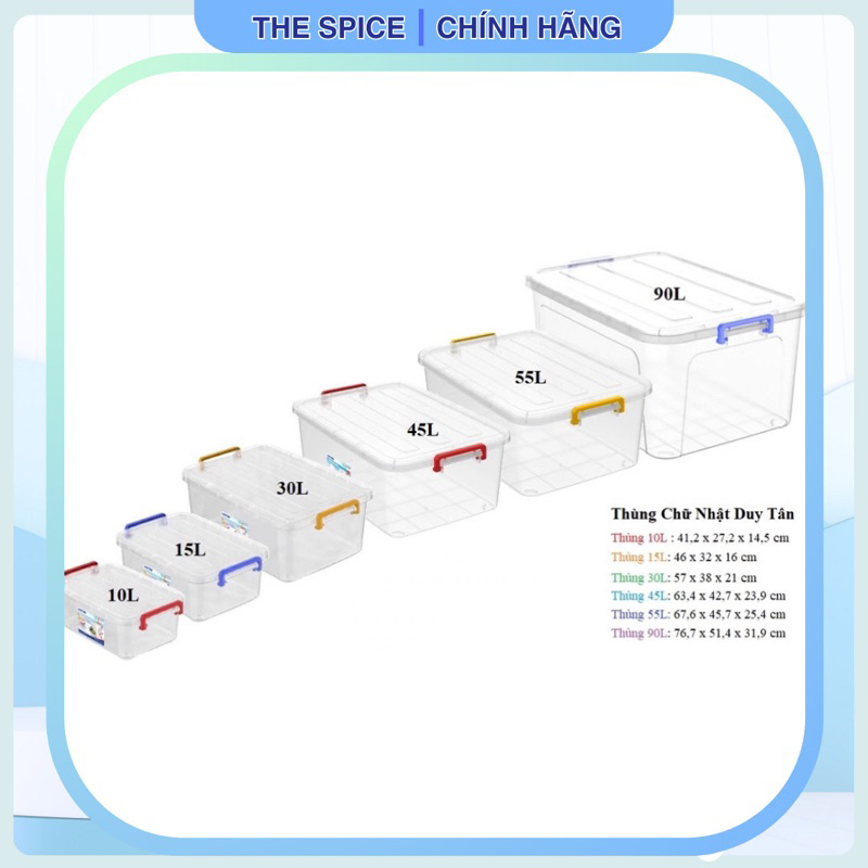 Thùng nhựa chữ nhật DUY TÂN trong suốt 10L/15L/30L/45L/55L | Shopee Việt Nam