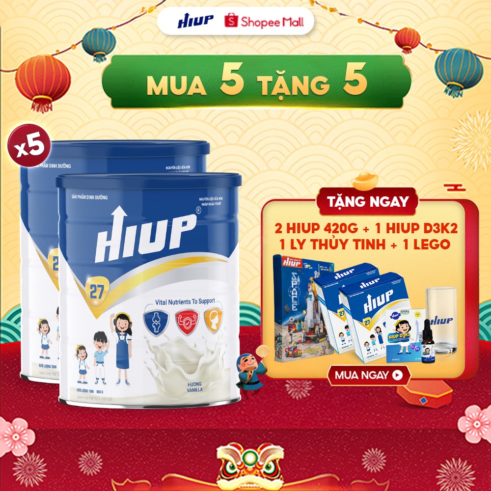 Combo mua 5 hộp Hiup ( 650gr ) tặng 2 hộp Hiup (420gr) và 1 lọ D3K2 ...