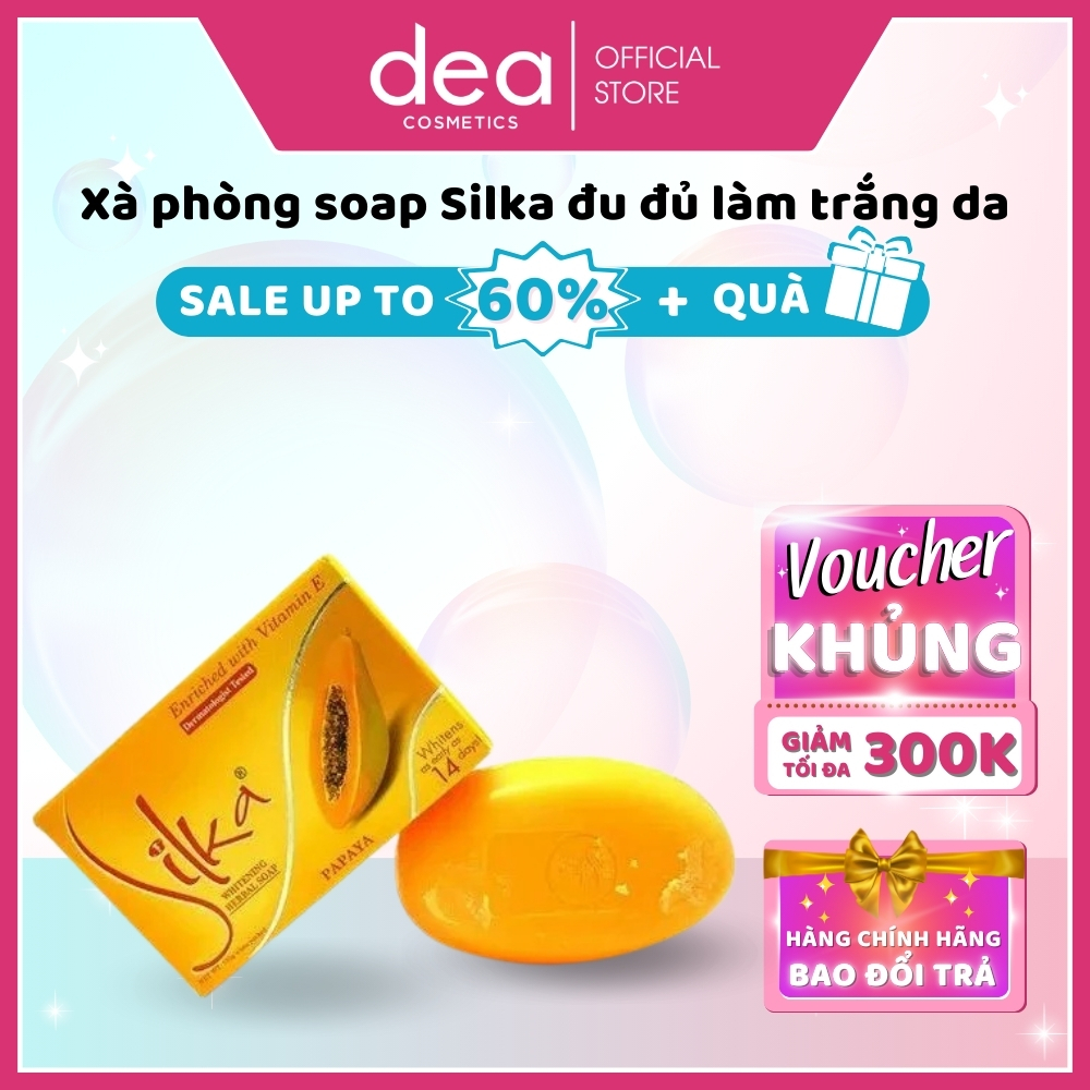 Xà phòng soap Silka đu đủ làm trắng da (Tặng túi tạo bọt xà bông ...