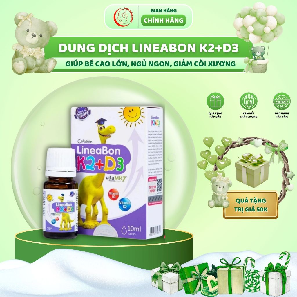 [Voucher 50k] Dung dịch LineaBon K2+D3 ErgoPharm hỗ trợ bổ sung Canxi, Vitamin cho trẻ từ 0-12 ...
