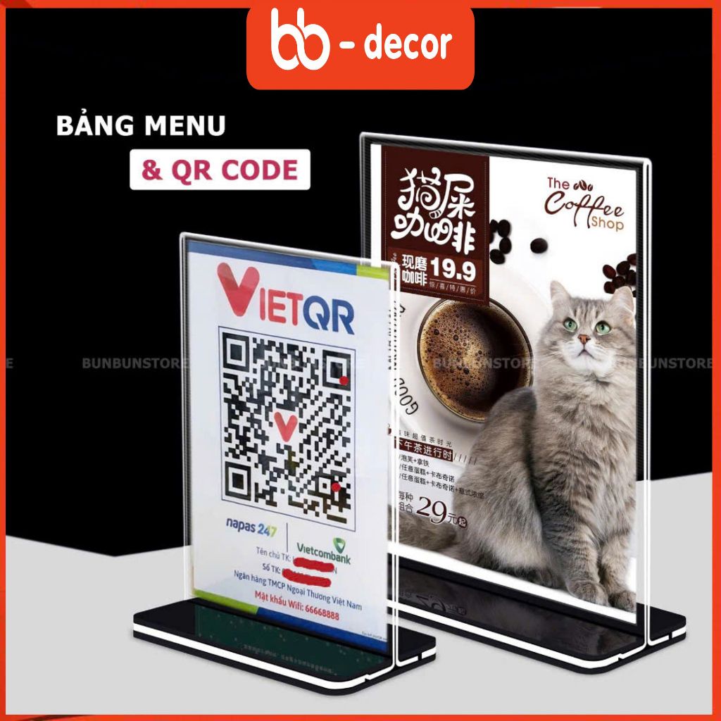 Kệ Menu Mica A4, A5, A6, Bảng Mica Để Bàn, Menu mica để bàn | Shopee ...
