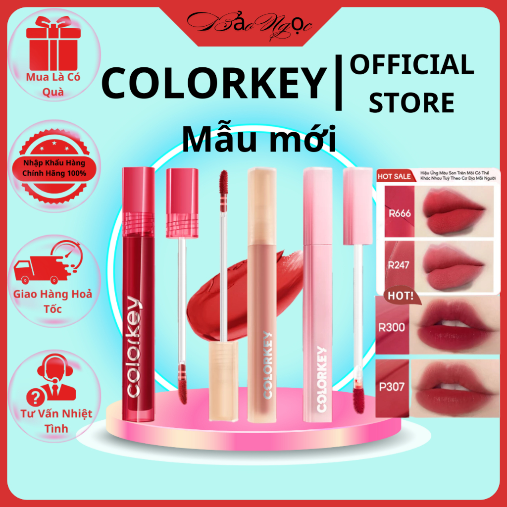 Son COLORKEY Watery Matte Lip Tint, Chút hơi nước ẩm, Không lem không ...