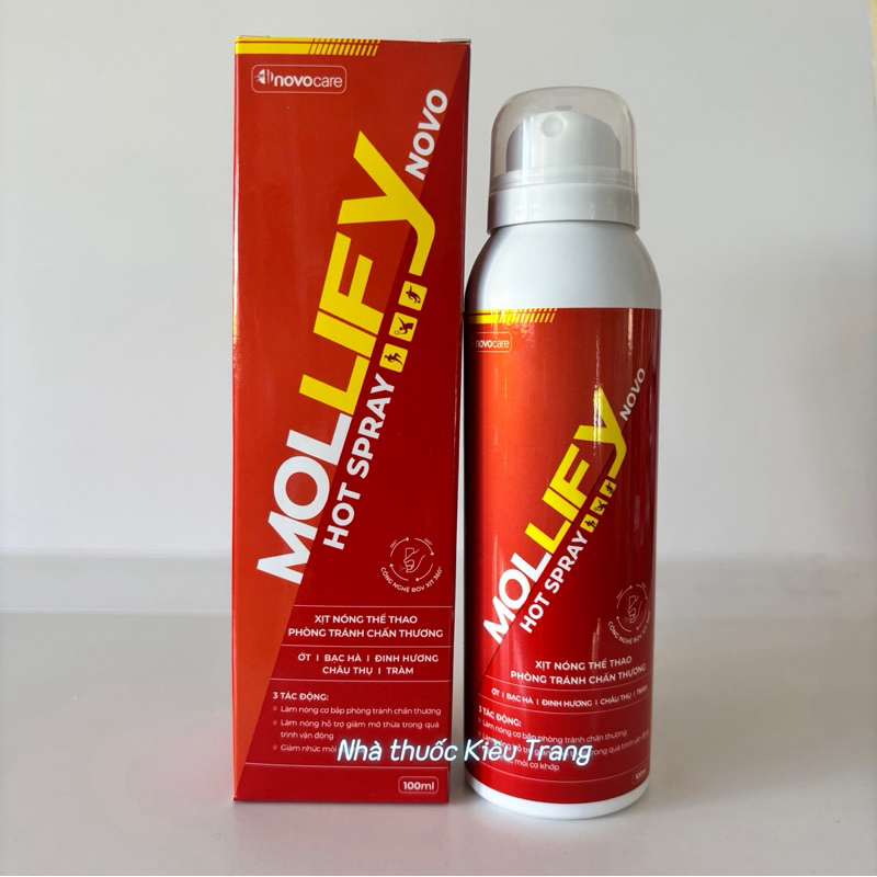 Xịt nóng Mollify novo Hot Spray - Làm nóng cơ bắp, giảm đau mỏi cơ bắp ...