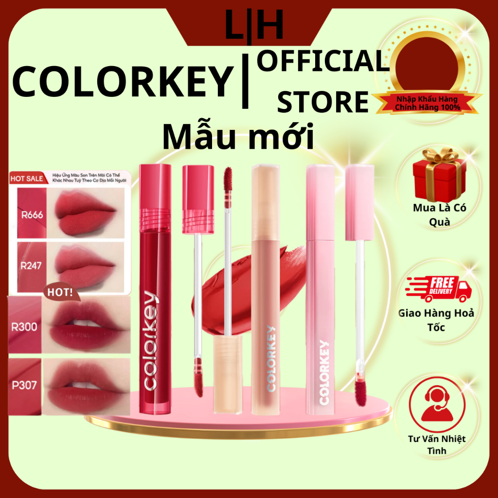 Son COLORKEY Watery Matte Lip Tint, Chút hơi nước ẩm, Không lem không ...