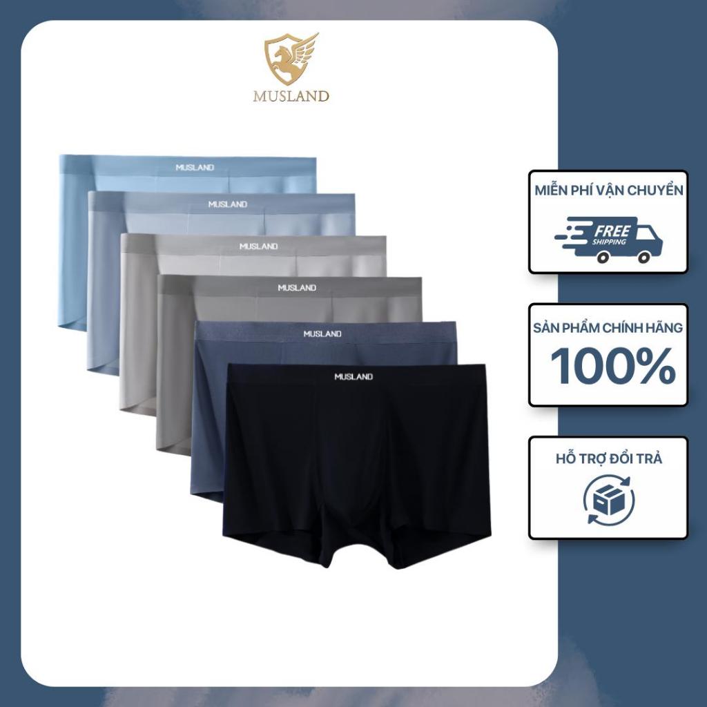 Combo 3 Quần Boxer Nam Musland Chất Liệu Thun Lạnh, Lớp Lót Tổ Ong ...