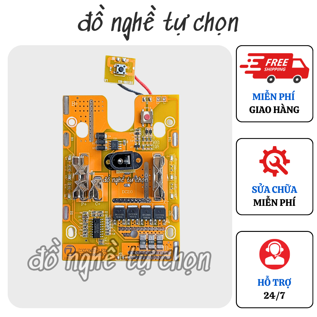 Mạch pin 5s 21v, mạch sạc pin 21v, 4 mosfet led 2 bên sườn, mạch sạc và ...