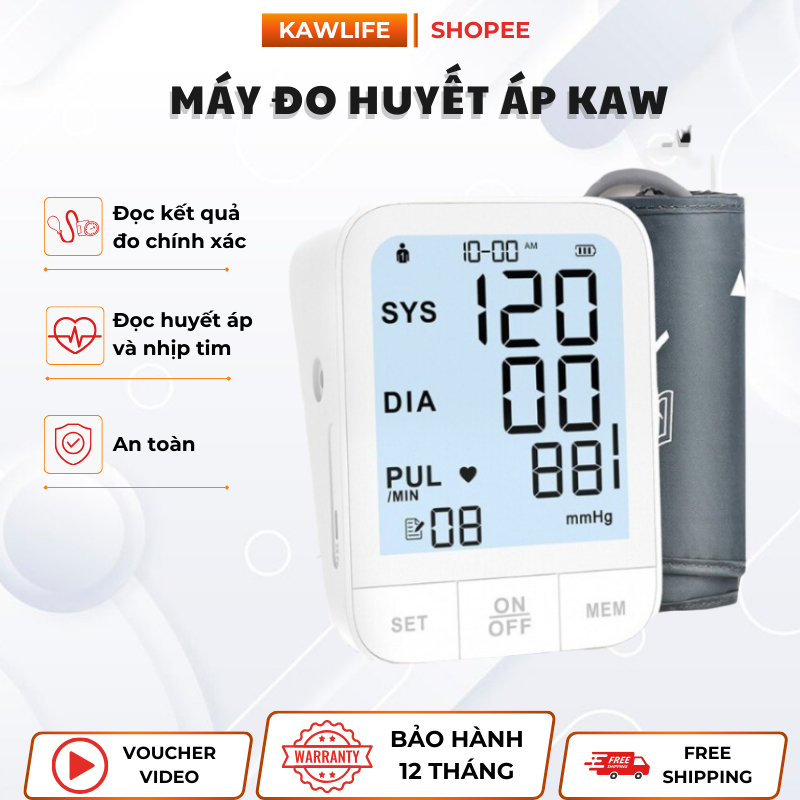 Máy Đo Huyết Áp Kaw, Đo Kết Quả Nhanh Chóng, Chính Xác, An Toàn, Màn ...