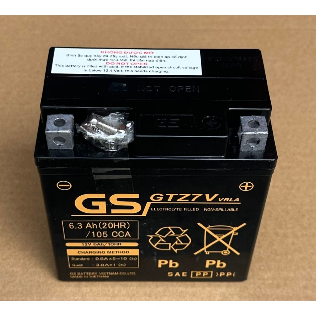 Ắc quy xe máy GS GTZ7V ( 12V-6.3Ah) dùng cho xe Yamaha NVX, Yamaha ...