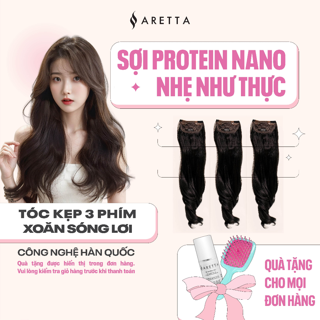 Tóc Giả Kẹp 3 Mảnh ARETTA Dáng Xoăn Sóng Lơi 45cm, 55cm | Shopee Việt Nam