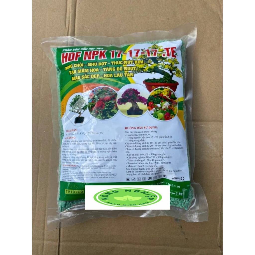 Phân Npk 17-17-17 + TE - Gói 1kg | Shopee Việt Nam
