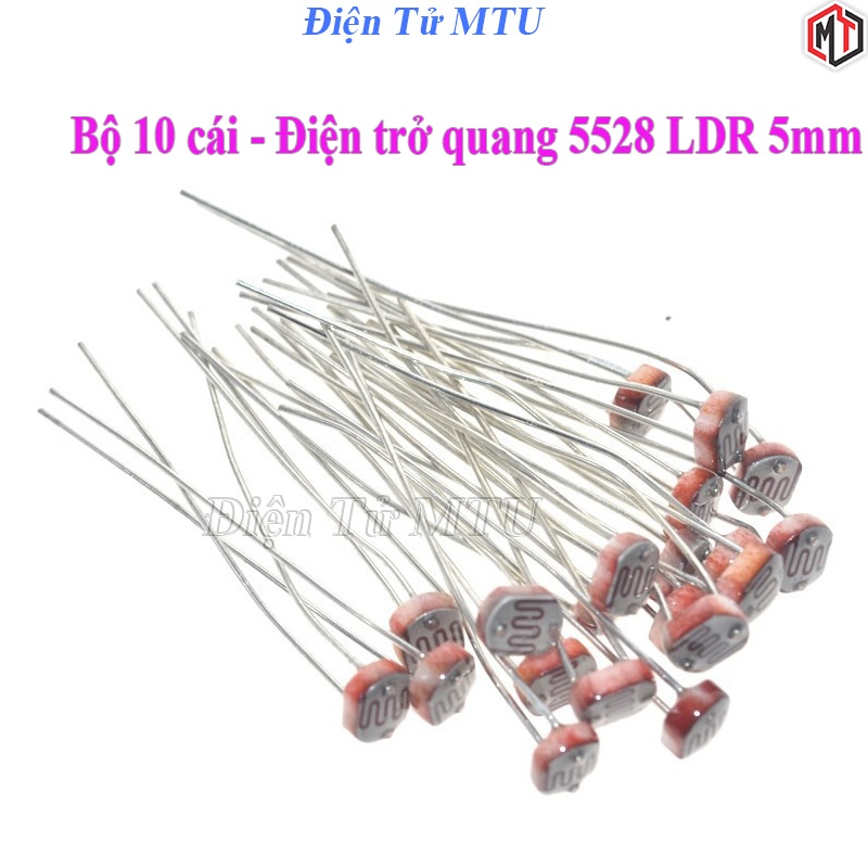 Bộ 10 - 50 cái - Điện trở quang 5528 LDR 5mm (Quang trở, cảm biến ánh ...