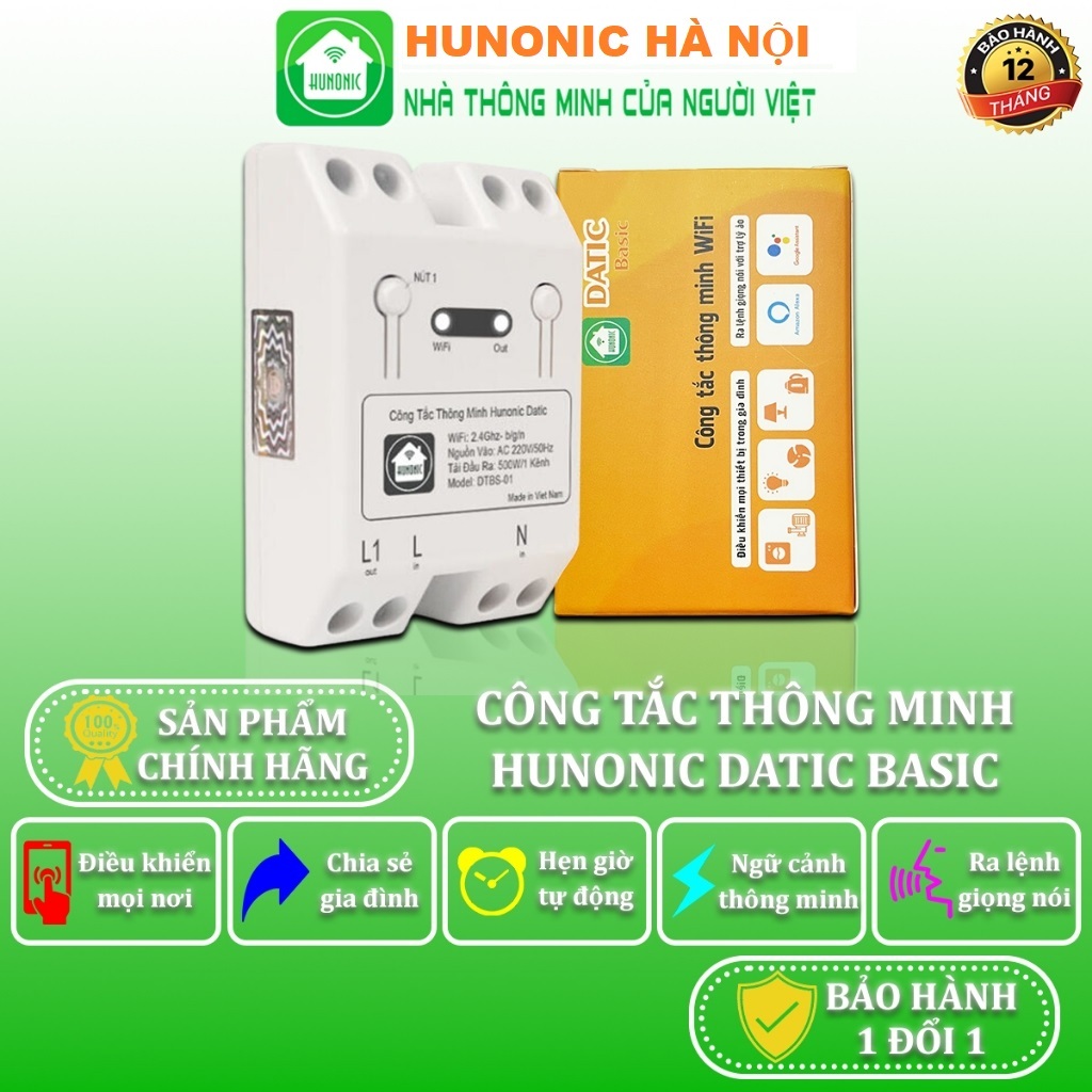 Datic Basic Hunonic Công Tắc Điện Thông Minh Điều Khiển Hẹn Giờ Ra Lệnh ...
