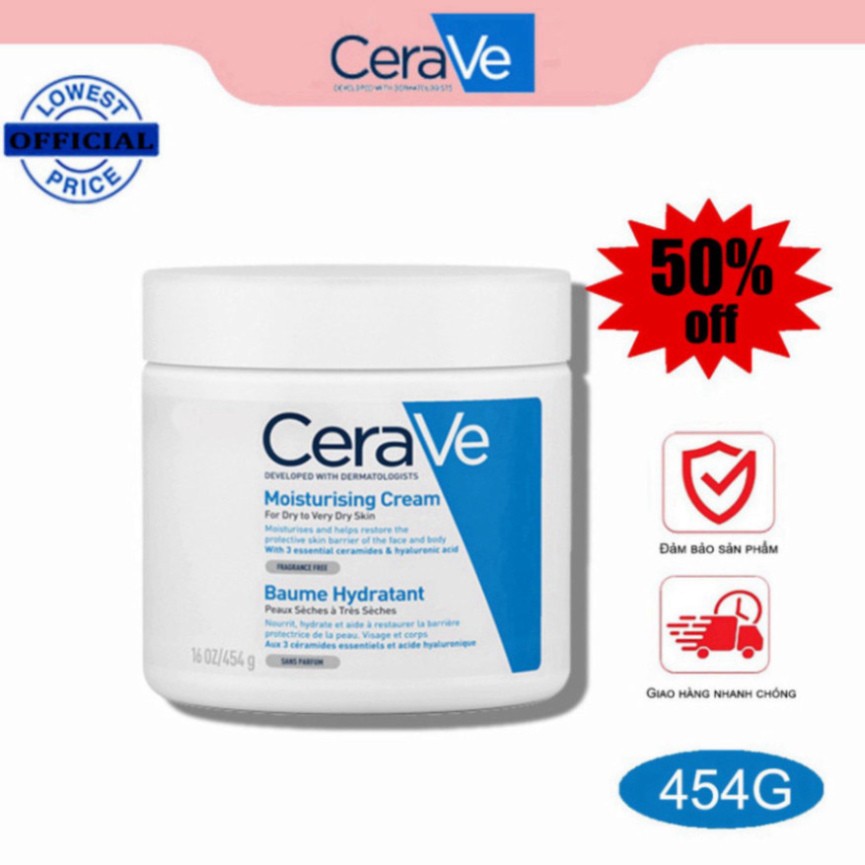 Kem dưỡng ẩm toàn thân Cerave Moisturizing Cream Body 340g (cơ thể và da mặt)-thích hợp cho da ...