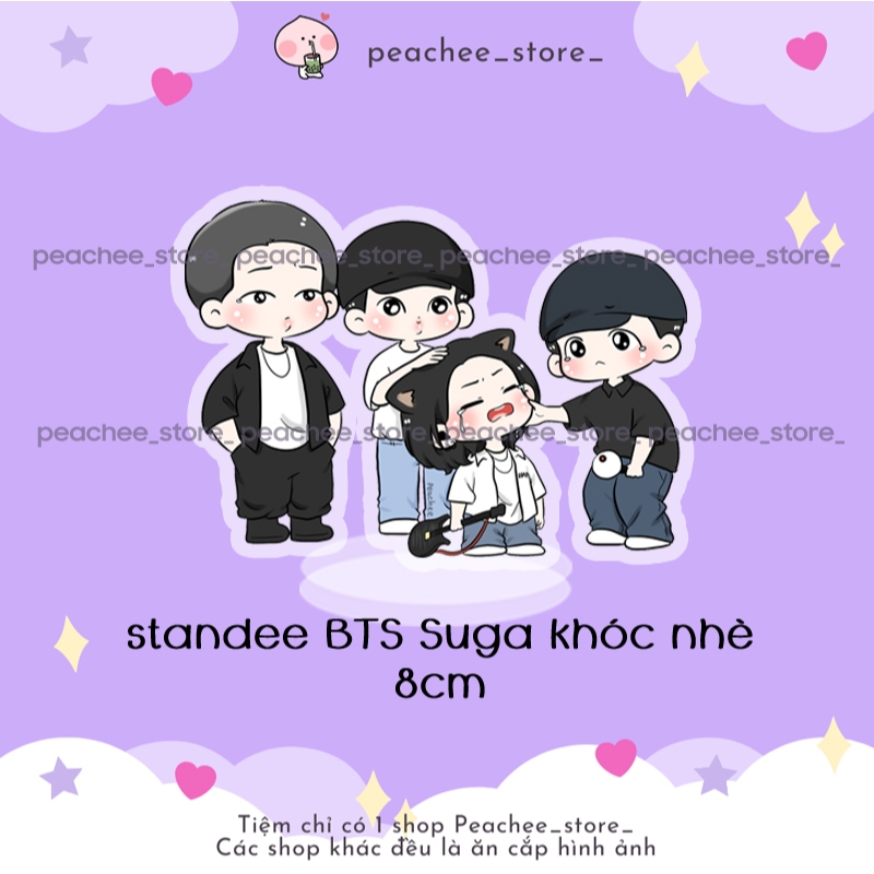 (Có sẵn) Standee BTS Suga khóc nhè D-day tour Seoul chibi nhựa mica 8cm ...