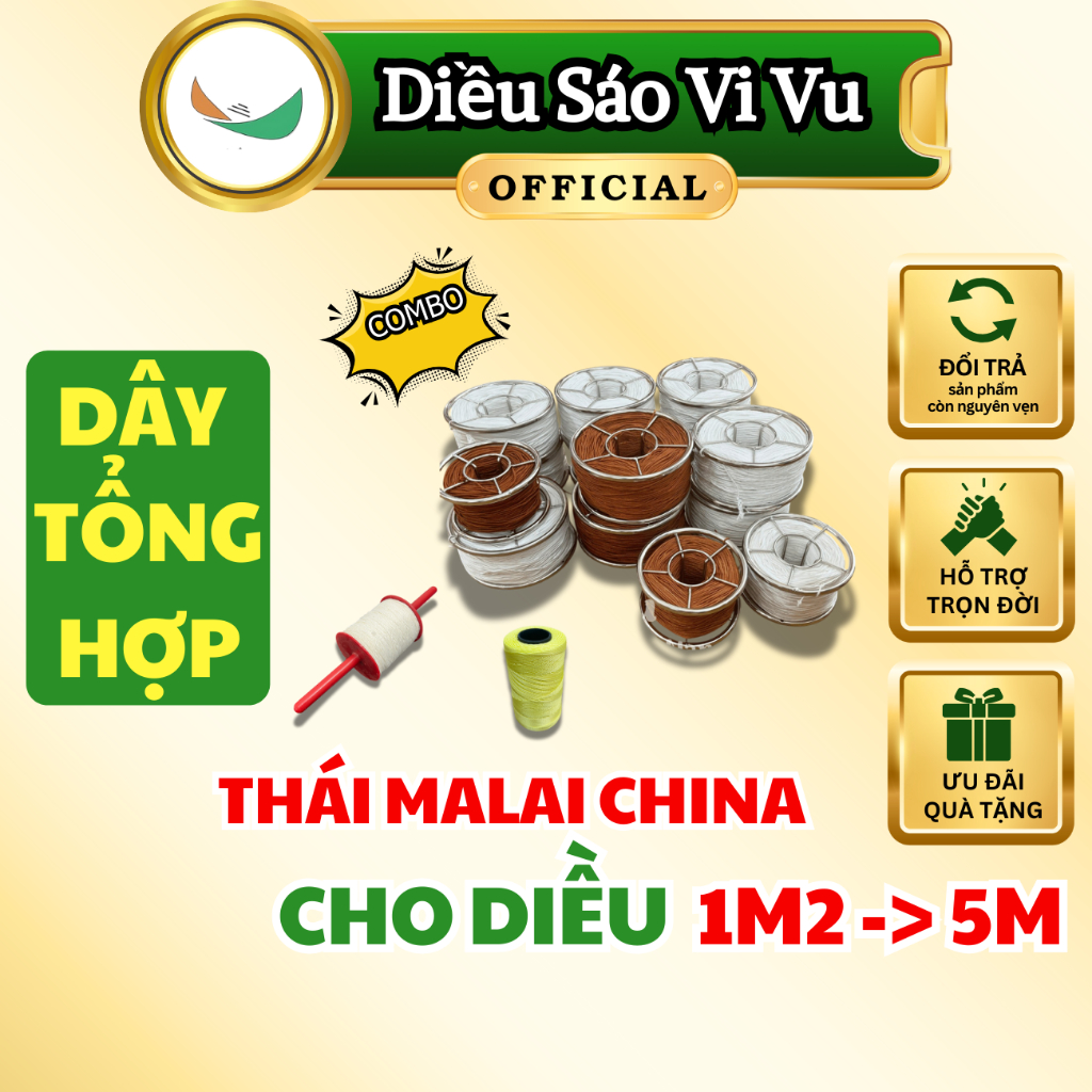 COMBO GUỒNG DÂY dù Thái Malai China cho diều 1m2 đến 5m | Shopee Việt Nam