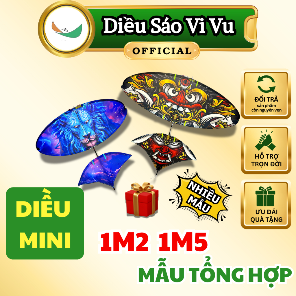 Diều sáo mini 1m2 1m5 (KO SÁO VÀ DÂY) (CÓ QUÀ TẶNG) | Shopee Việt Nam