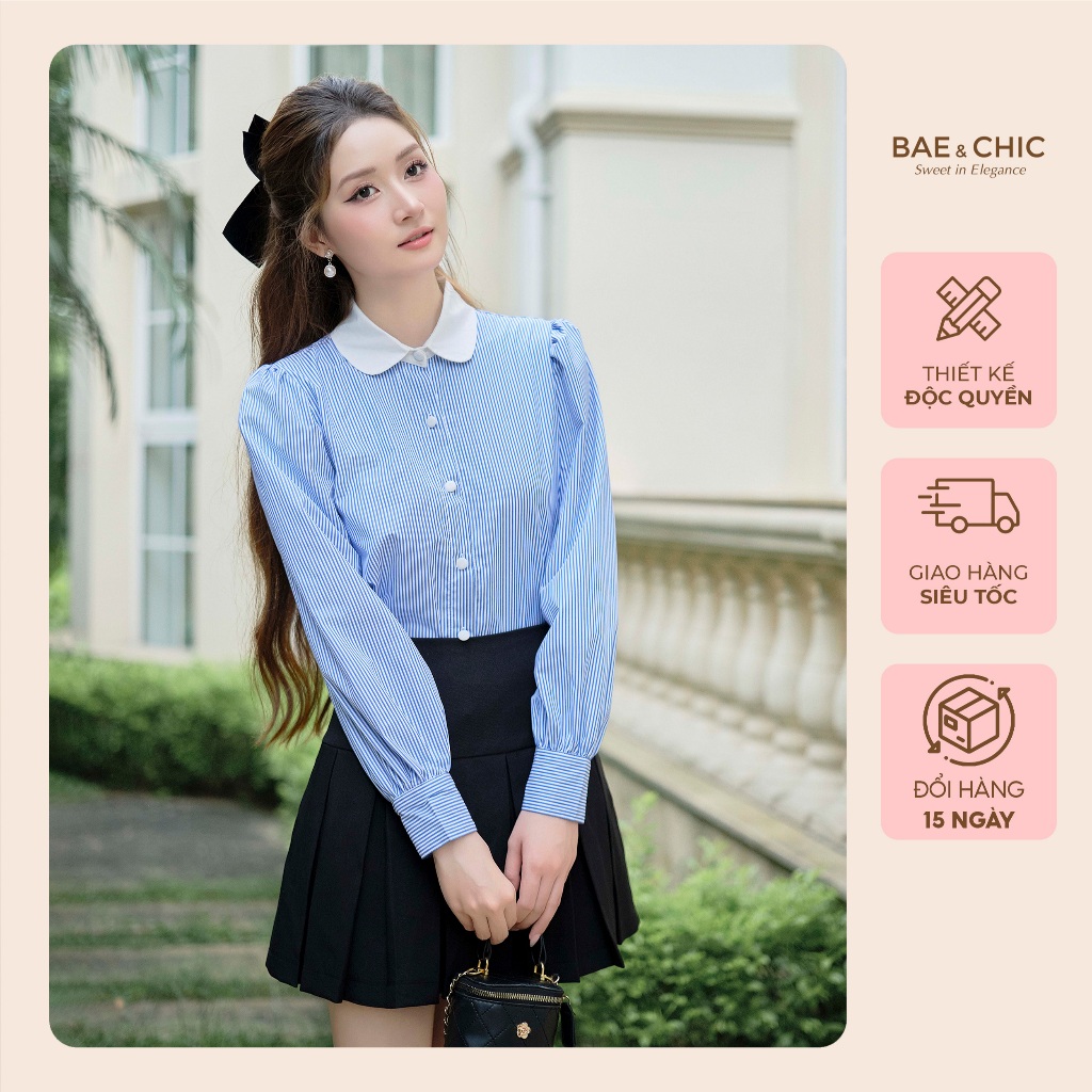 Áo Sơ Mi Bae Chic Dài Tay Cổ Sen Công Sở Phong Cách Over Size AB62 ...