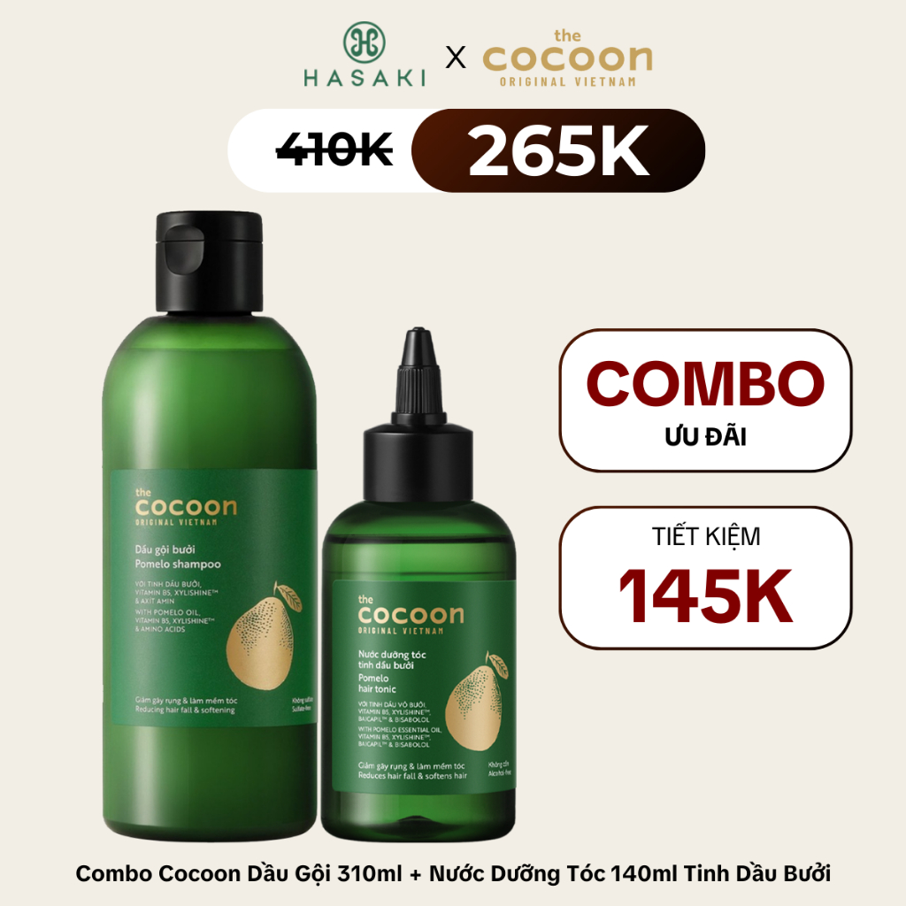 [COCOON 6.2] Combo Cocoon Dầu Gội 310ml & Nước Dưỡng Tóc Tinh Dầu Bưởi ...