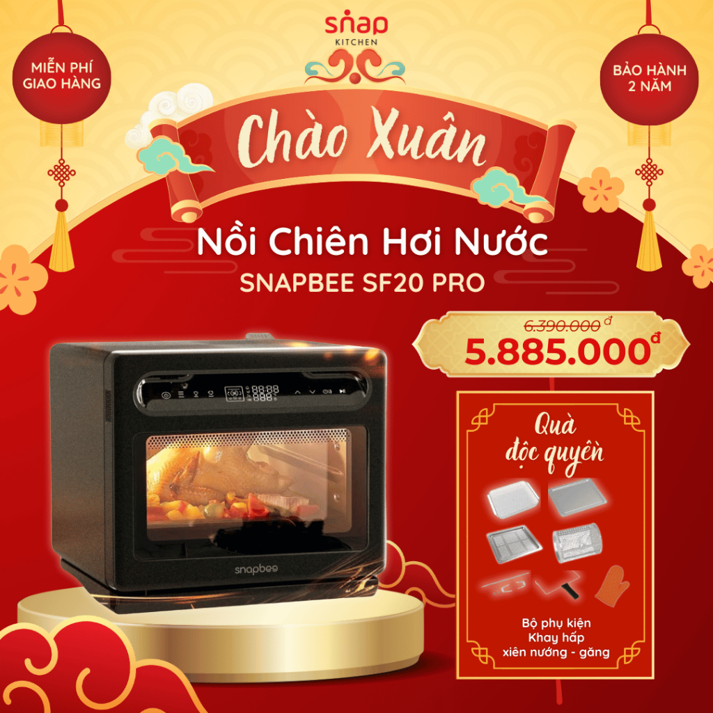 Nồi Chiên Hơi Nước Snapbee SF20 PRO–Dung Tích 20L–Công Nghệ Đột Phá–56 Chế Độ Nấu–Phụ Kiện Inox ...