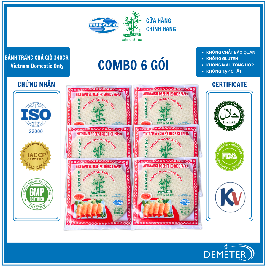 Combo 6 Bánh Tráng Ba Cây Tre Chả Giò 22cm tròn 340g x 6 | Shopee Việt Nam