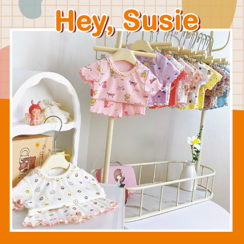 S5845- Combo 3 Bộ Đồ Cổ Ren Cộc Tay Cho Bé Gái Size 8-19kg | Shopee Việt Nam