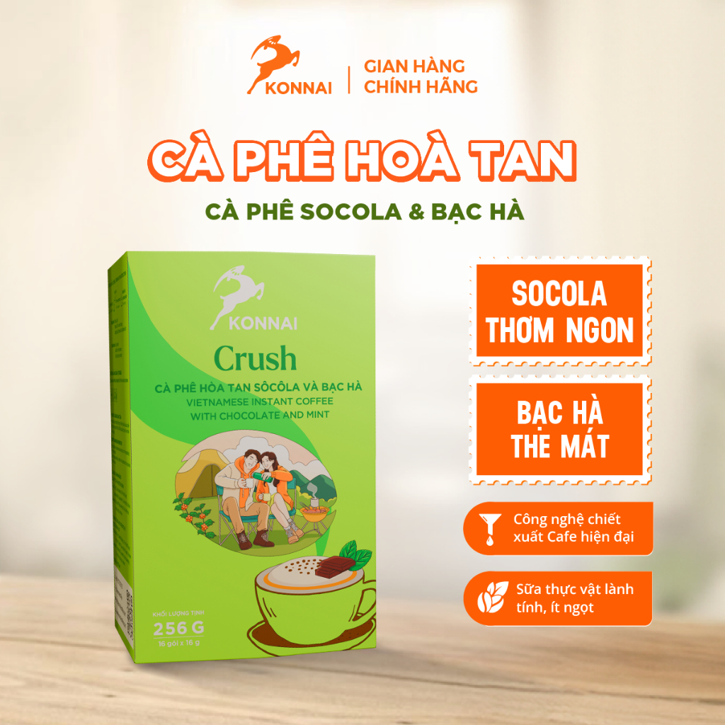 Cà phê hòa tan sôcôla và bạc hà CRUSH Konnai Coffee | Shopee Việt Nam