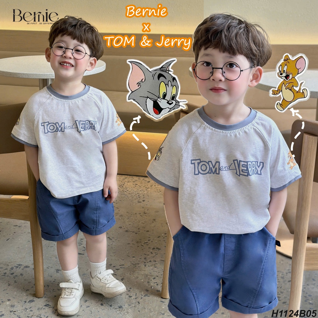 Bộ cộc tay bé trai tay in TOM & JERRY Bernie siêu cute - Quần áo bé ...