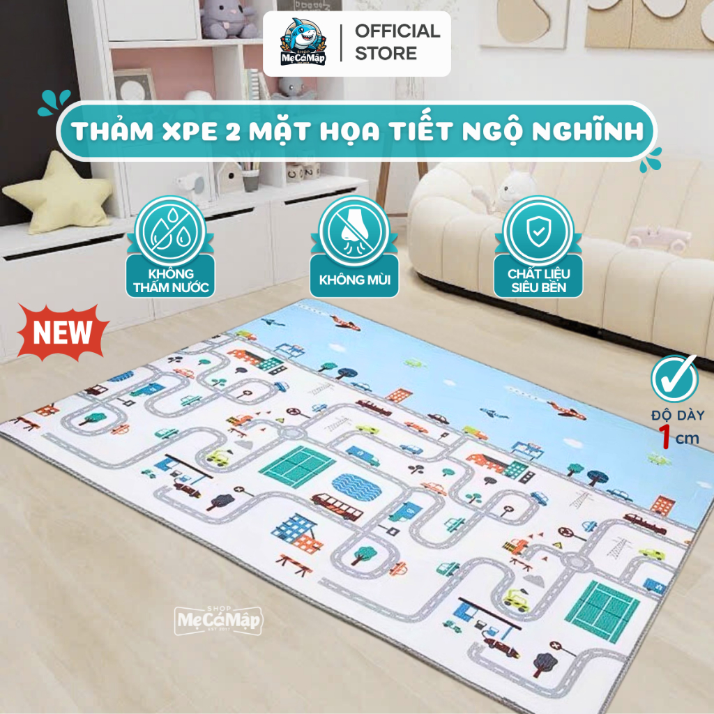 Thảm Xốp XPE Cho Bé Chống Nước, Thảm Chơi Cho Bé Dày 1cm, 2cm Êm Ái 2 Mặt Họa Tiết Đẹp | Shopee ...