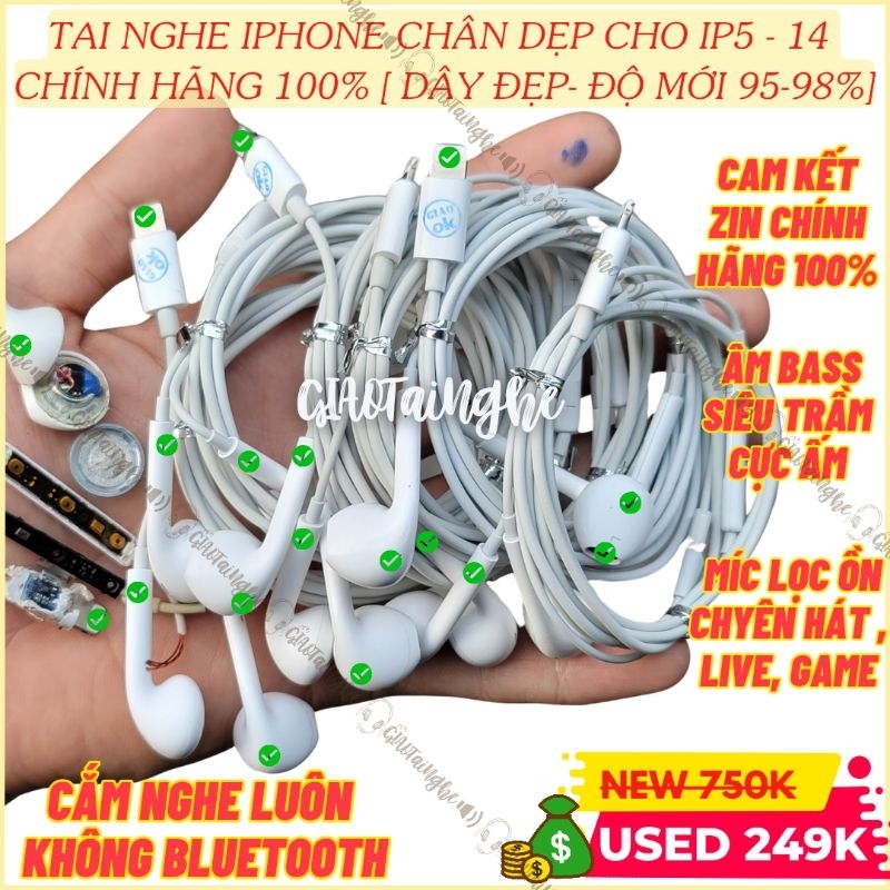 Tai nghe AI PHÔN chân dẹp zin hãng 100% [ DÂY ĐẸP - ĐỘ MỚI 95-98% ...