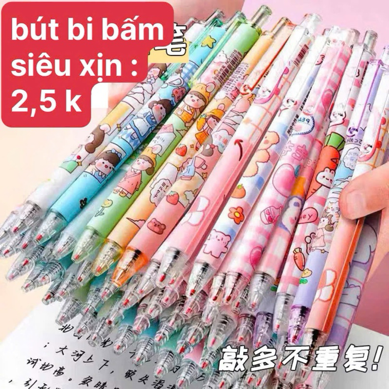 Bút bi bấm siêu xịn-Bút mực đen ngòi 0.5mm | Shopee Việt Nam