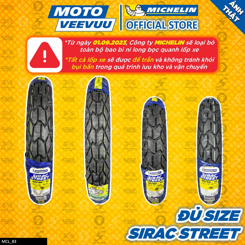 [MTVV] Vỏ lốp xe máy MICHELIN SIRAC STREET đủ size 60 70 80 90 100 110 ...