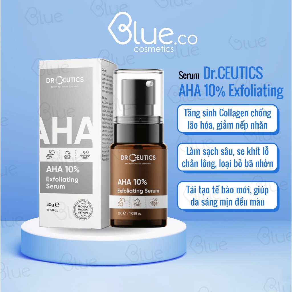 Serum 10% AHA DrCeutics Exfoliating Làm Sáng Da, Tẩy Da Chết 30g | Shopee Việt Nam