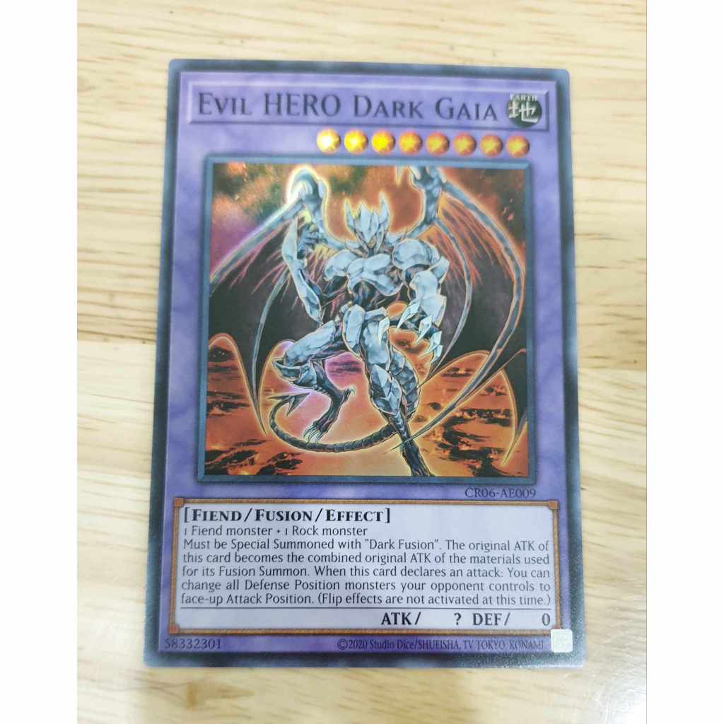 Bài Yugioh Chính Hãng CR06-AE009 Evil HERO Dark Gaia - Super Rare Asian ...