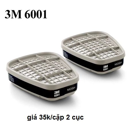 3M 6001 - 1 cặp Phin lọc 3M 6001 màu đen - chống độc, hơi hữu cơ, hơi acid: 35k/cặp | Shopee ...