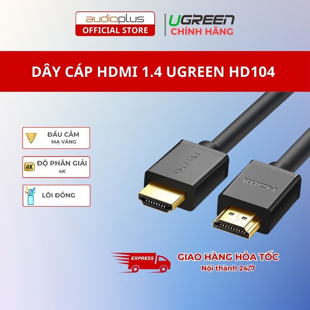 Dây cáp HDMI 1.4 UGREEN HD104 - Nhựa PVC bền bỉ - Tương thích cao - Hàng chính hãng | Shopee ...