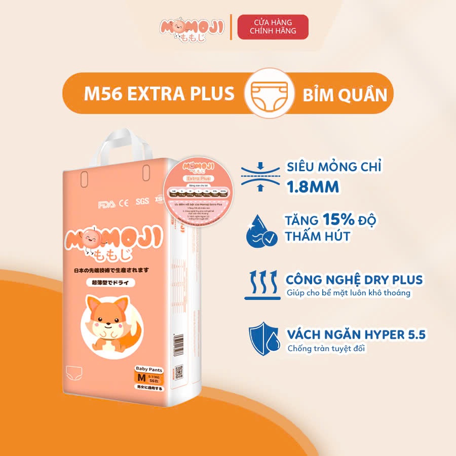 Tã Bỉm Quần Momoji Siêu Thấm Hút M56 Extra Plus | Shopee Việt Nam