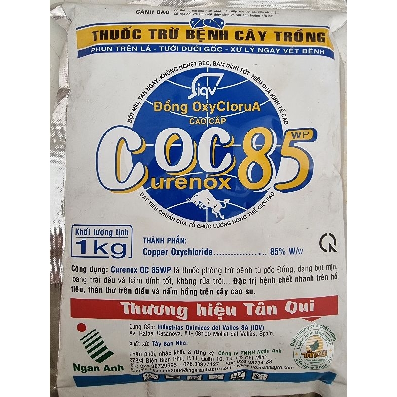 Coc 85 1kg - phòng trừ bệnh từ gốc đồng, dạng bột mịn, loang trãi đều, bám dính tốt, không rửa ...