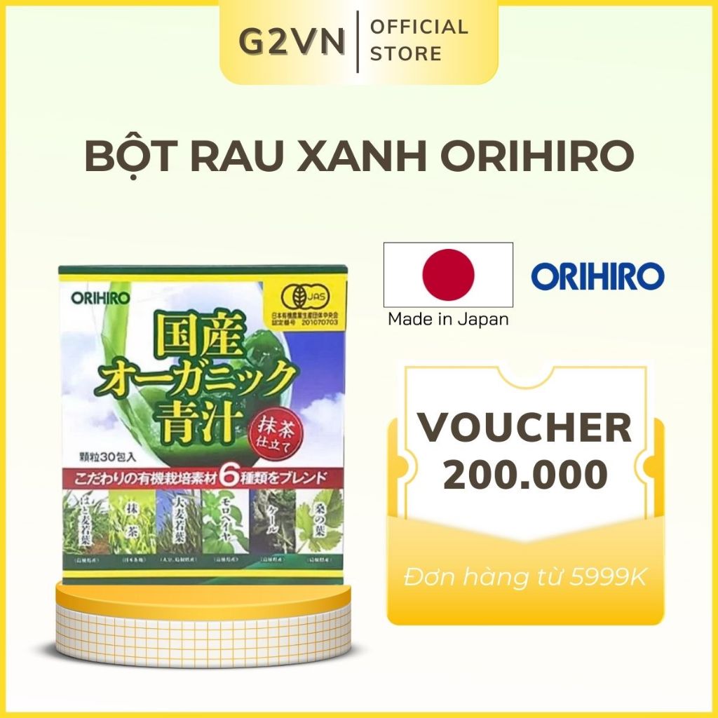 Bột Rau Xanh Aojiru Bổ Sung Chất Xơ Orihiro 30 Gói | Shopee Việt Nam