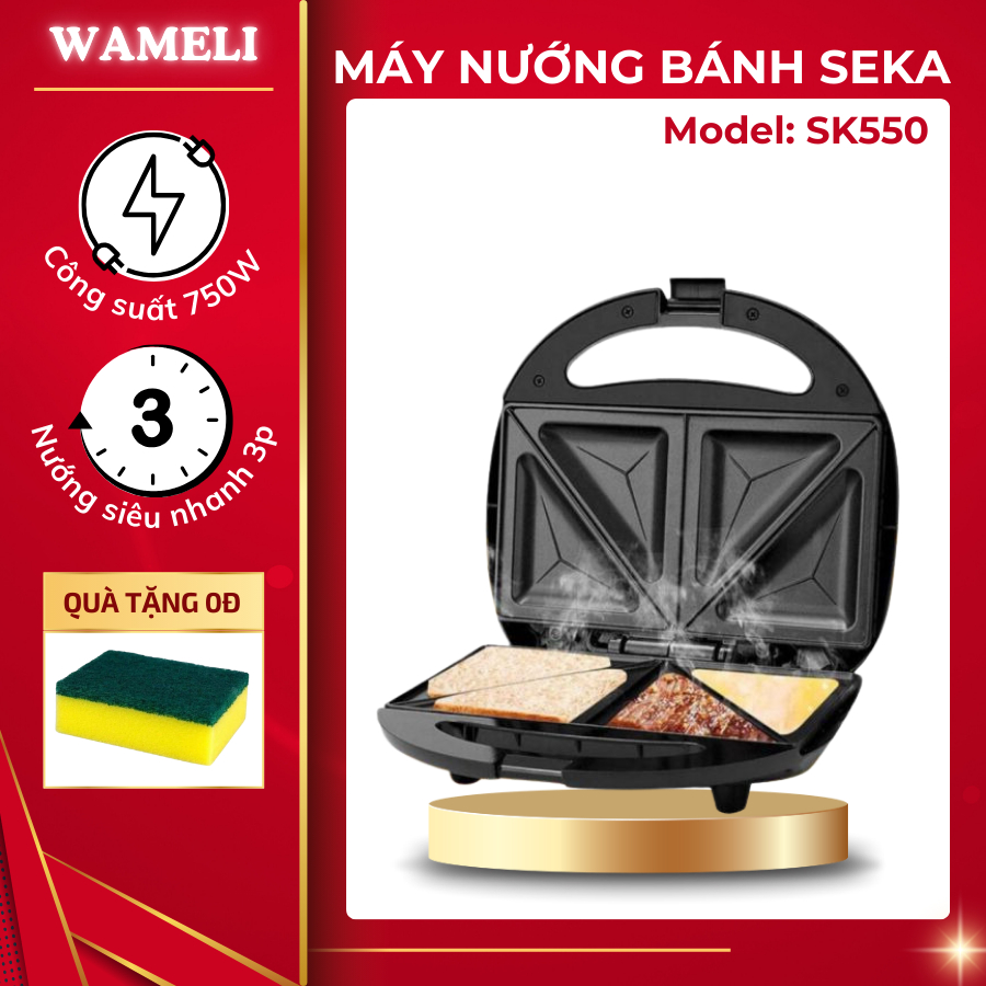 Máy nướng bánh mỳ sandwich SEKA SK550 phủ chống dính 2 mặt cao cấp - Hàng chính hãng | Shopee ...