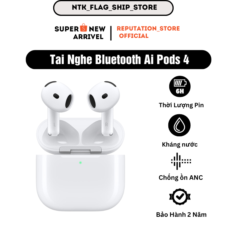 Tai Nghe Bluetooth Ai Pods 4 Bass Cực Căng Chống Ồn Định Vị Google Map ...