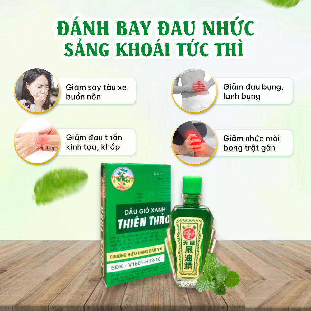 Dầu Gió Xanh Thiên Thảo Giảm Triệu chứng Cảm, Ho, Sổ Mũi, Nhức Đầu ...