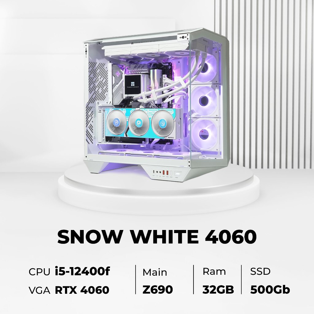 Bộ Mày Tính PC Gaming HyperBox PC SNOW WHITE - TechSpace | Shopee Việt Nam