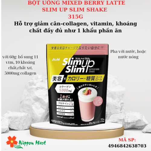 Bột uống Slim up slim SupperFood shake, collagen 315g | Shopee Việt Nam